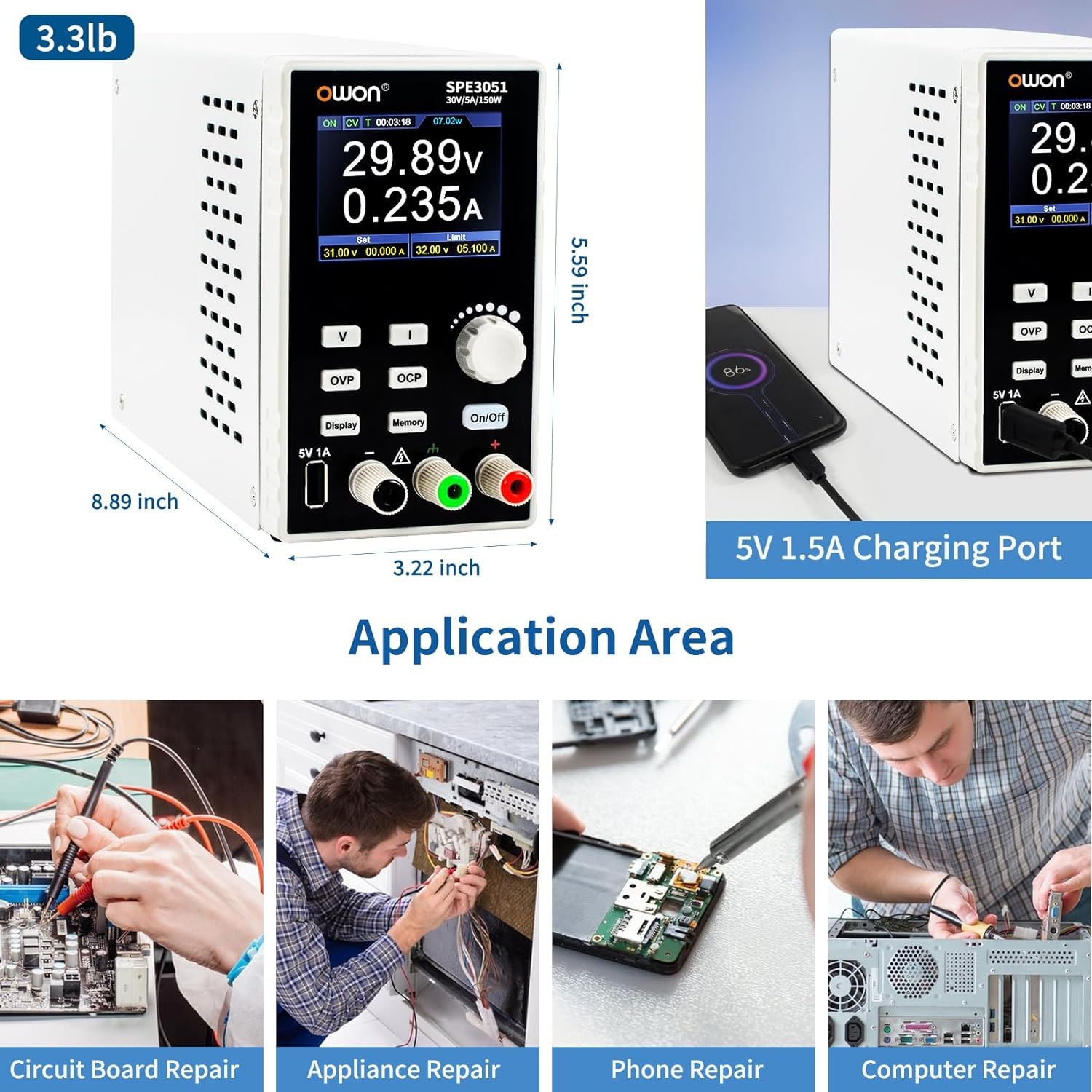 OWON SPE3051 Alimentatore da Laboratorio 150W 30V / 5A